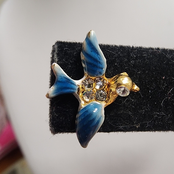 Jewelry | Vintage Bluebird Of Happiness Rhinestone And Enamel Pin ...